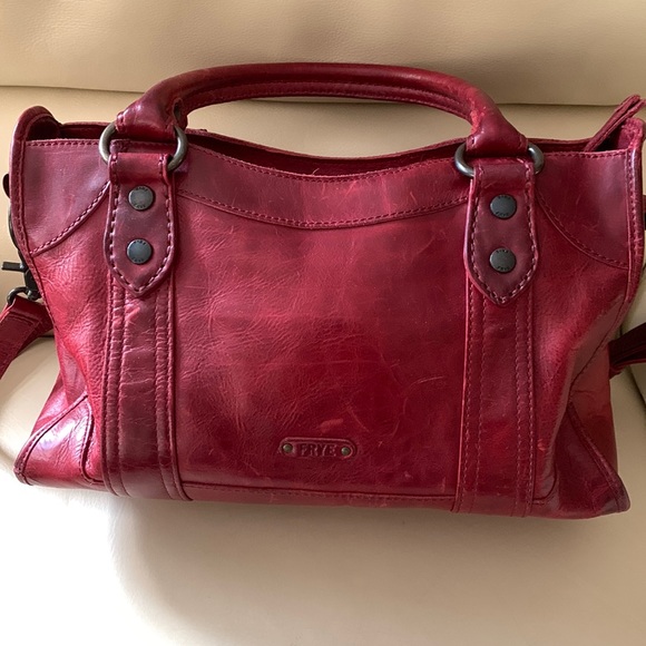 Frye | Bags | Frye Burgundy Red Satchel Brand New 3 Compartments Inside ...